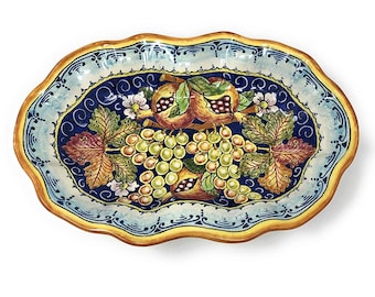 Italian Ceramic Serving Oval Bowl for Pasta Fruit Salad | Etsy