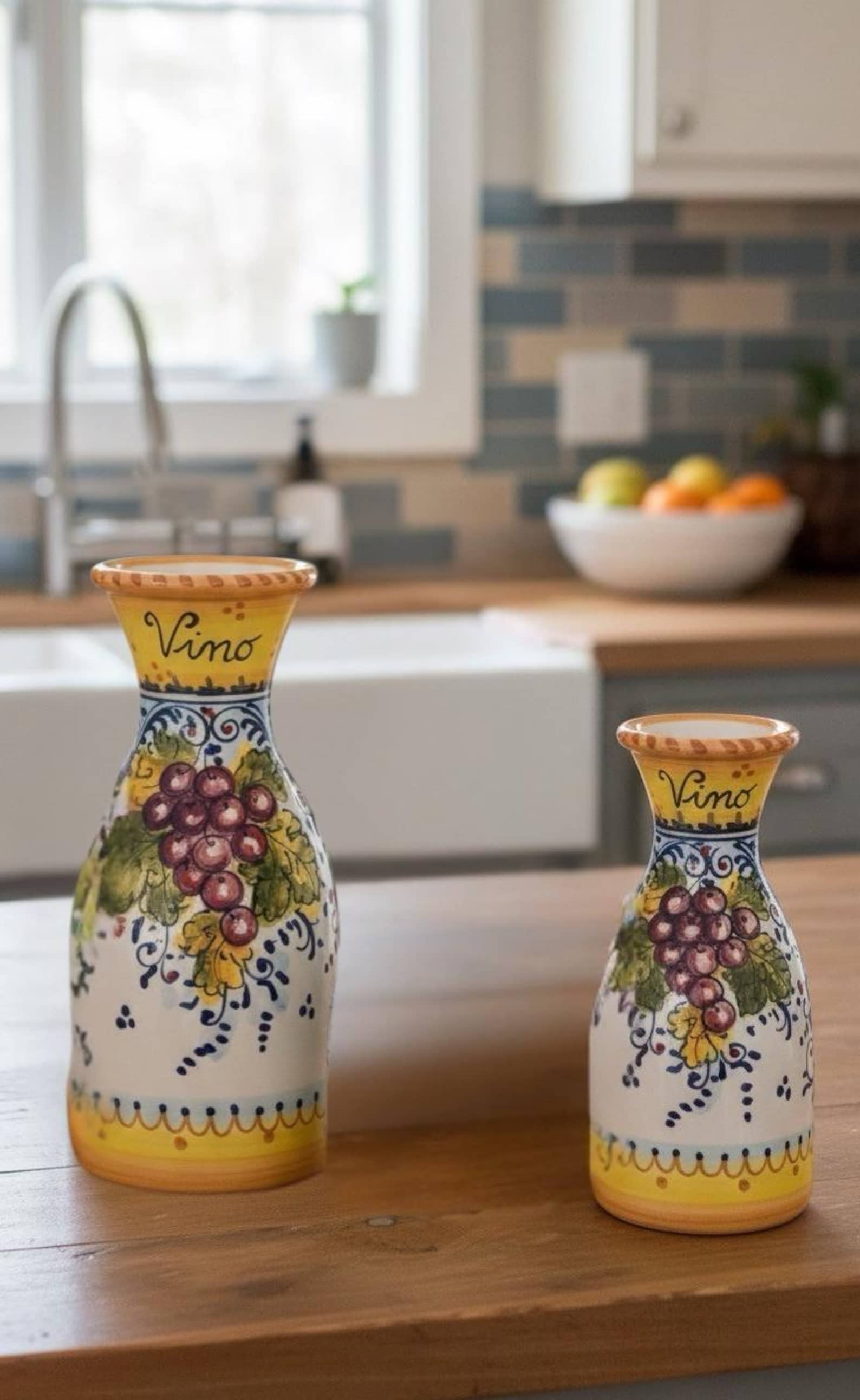 Italian Ceramic Art Pottery Vase - Pitcher Gal 0,132 Hand Painted ...