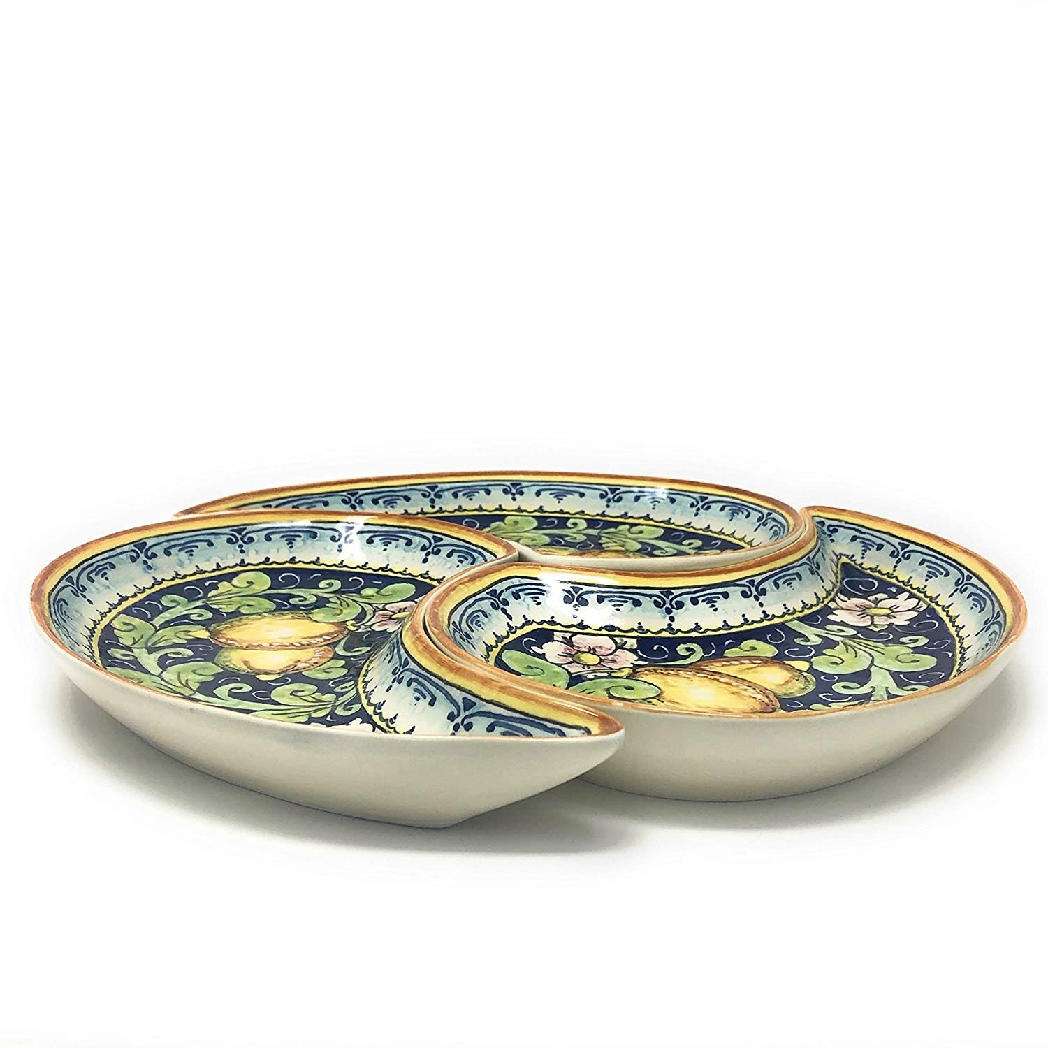 Italian Pottery Ceramic Serving Appetizer Pottery Pattern Lemons Hand ...