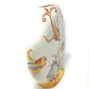 Italian Ceramic Art Pottery Vase Pot Pipkin Planter Flowerpot Hand ...