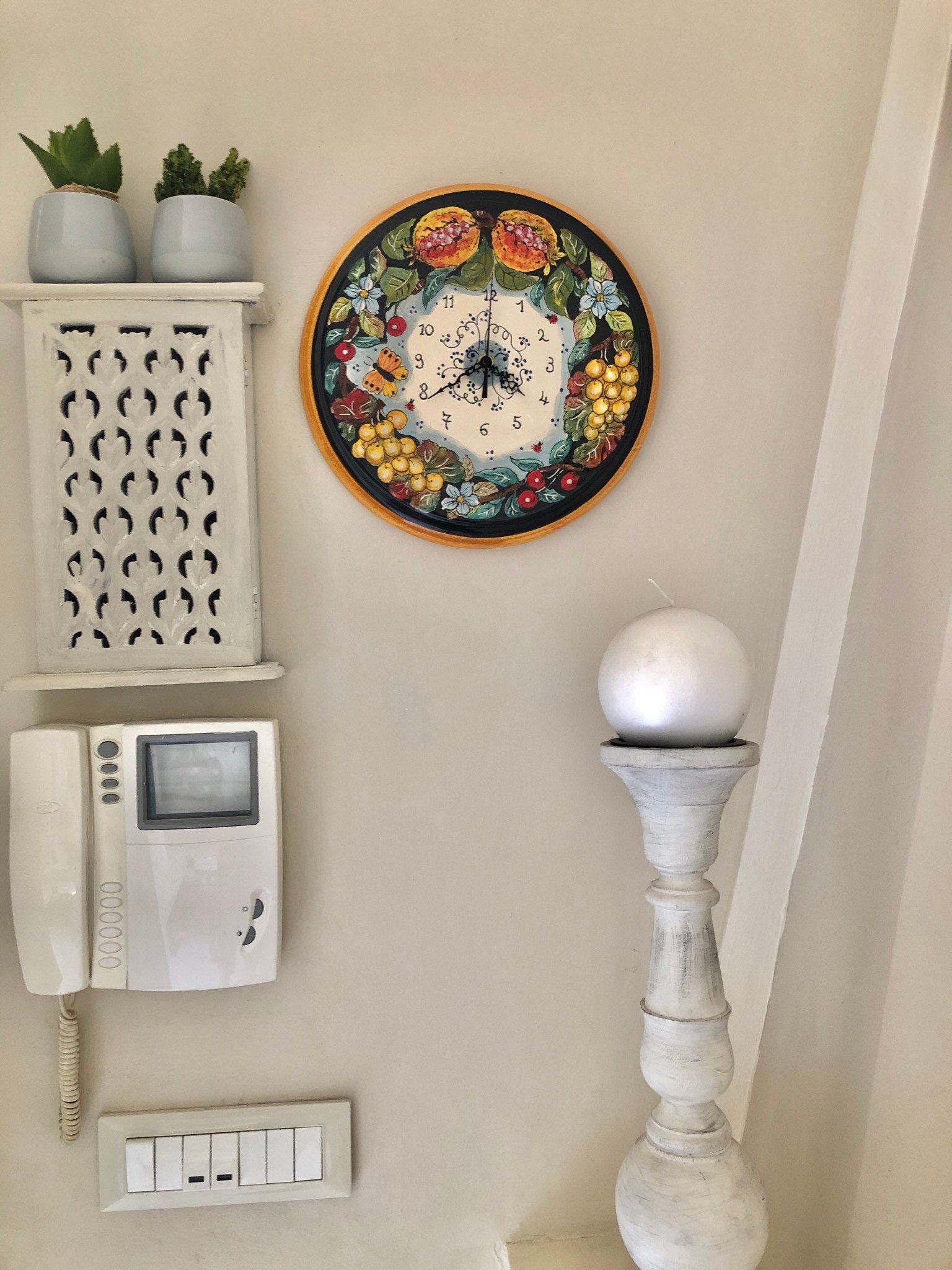 Italian Ceramic Wall Round Clock Art Pottery Hand Painted | Etsy