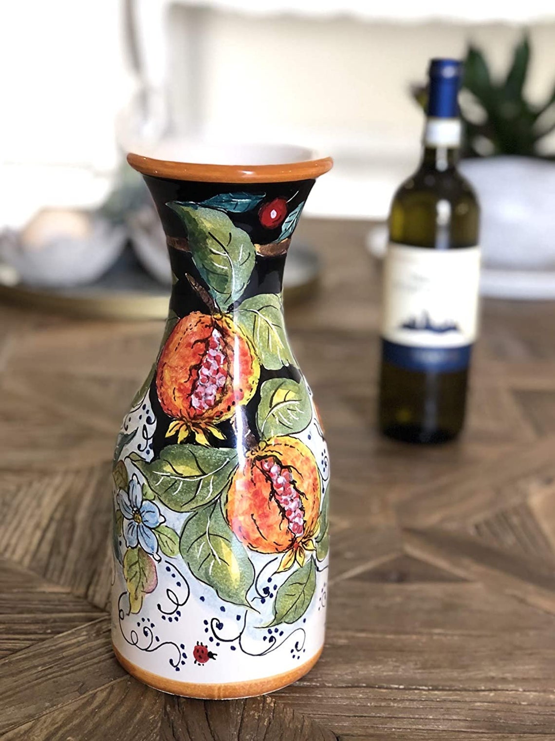 Italian Ceramic Art Pottery Vase Pipkin for Planter Flowerpot | Etsy