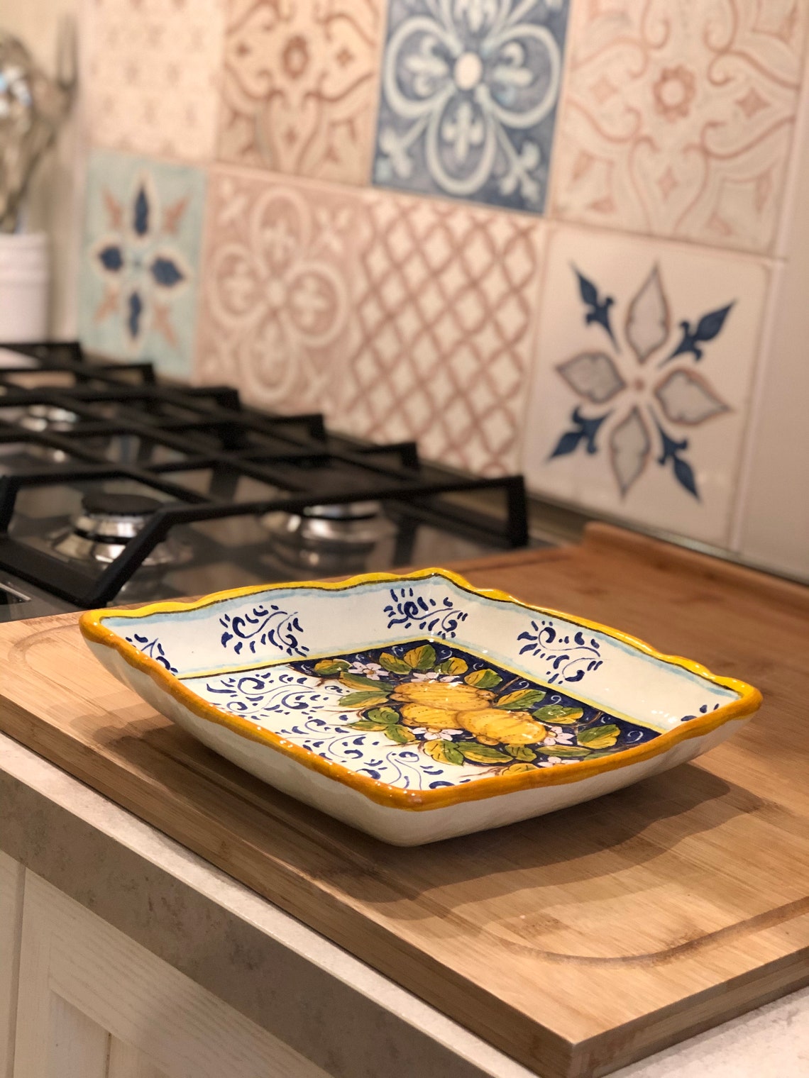 Italian Ceramic Serving Plate Bowl Dish Food Hand Painted - Etsy