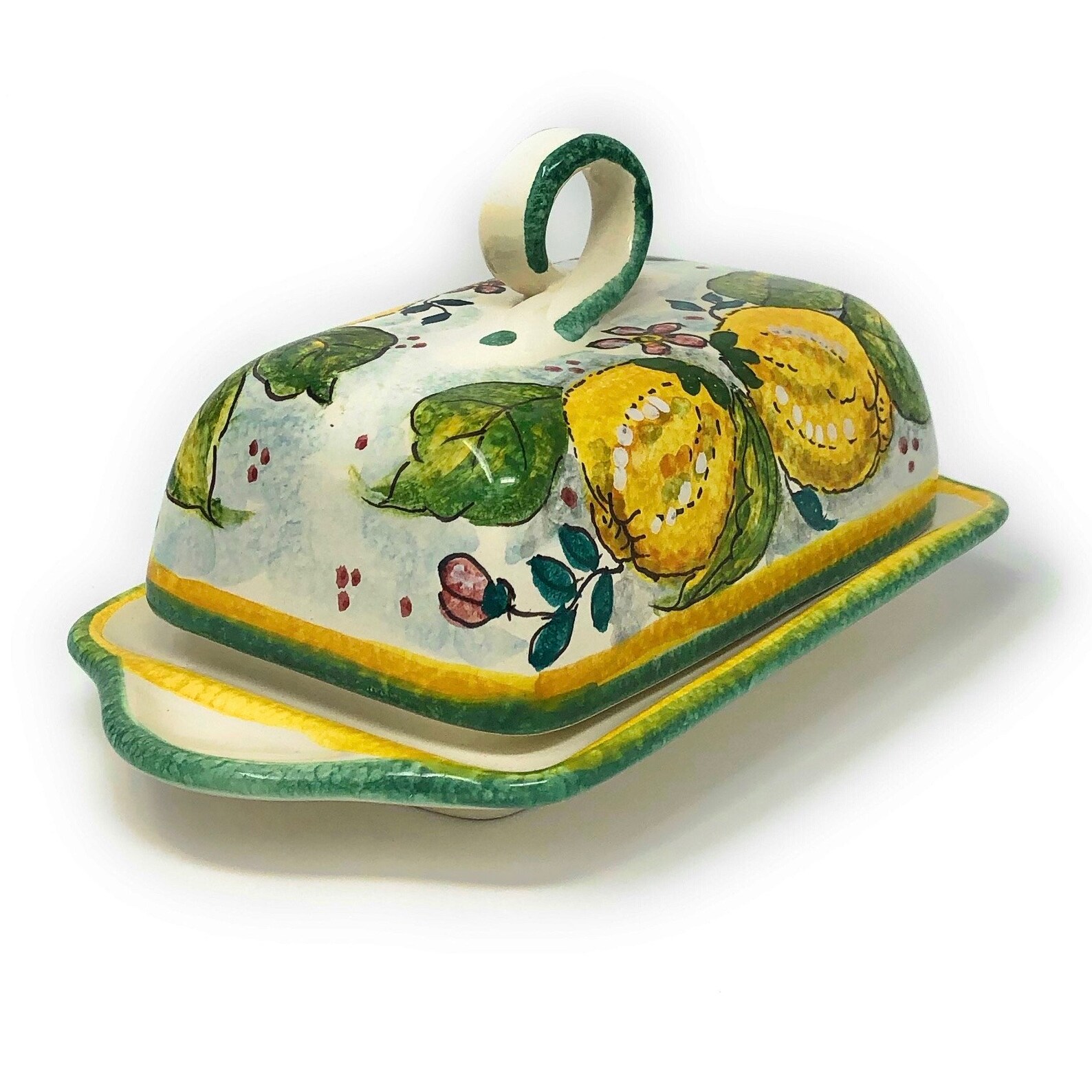 Italian Ceramic Butter Dish Hand Painted Made in ITALY Tuscan - Etsy