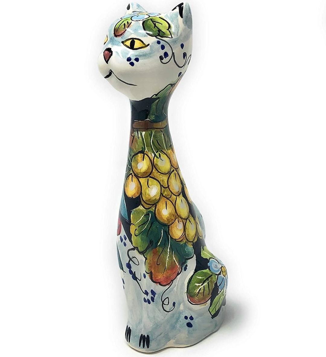 Italian Ceramic Cat Art Pottery Animals Figurine Hand Painted Made in ...
