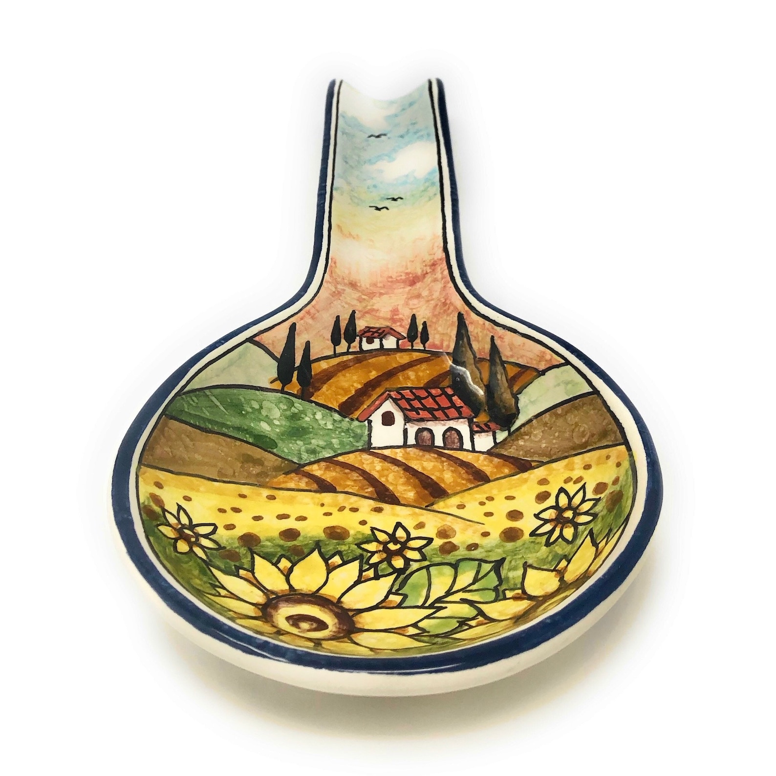 Italian Ceramic Art Spoon Rest Pottery Holder Hand Painted - Etsy