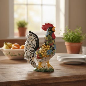 Italian Ceramic Rooster Figurine Italian Art Pottery Animals Collection ...