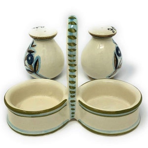 Italian Ceramic Set Salt and Pepper Shakers Pots Art Pottery Hand ...