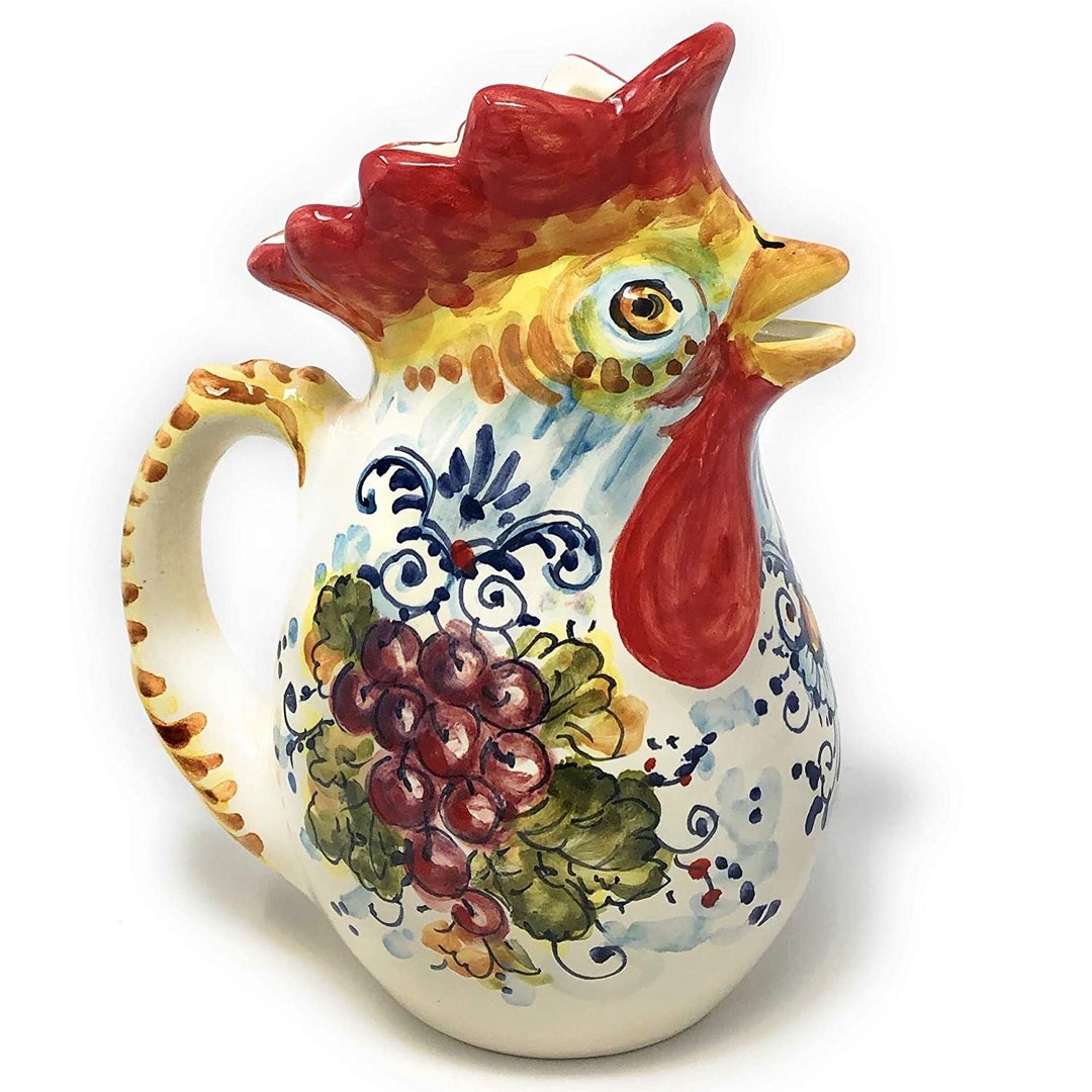 Italian Ceramic Pottery Art Pottery Pitcher Gal 0,132 Vino Vine - Water ...