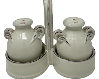 Italian Ceramic Set Salt and Pepper Shakers Pots Art Pottery | Etsy