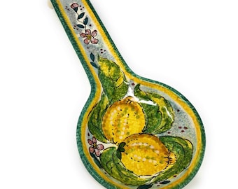 Italian Ceramic Spoon Rest Holder Decorated Pomegranates | Etsy