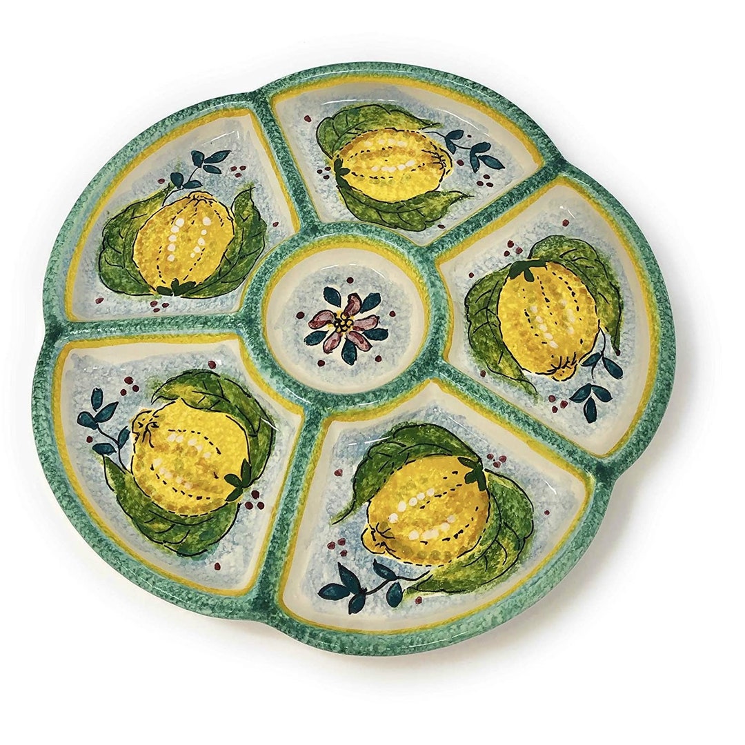 Italian Ceramic Serving Appetizer Tray Plate Pottery Decorative Lemons ...