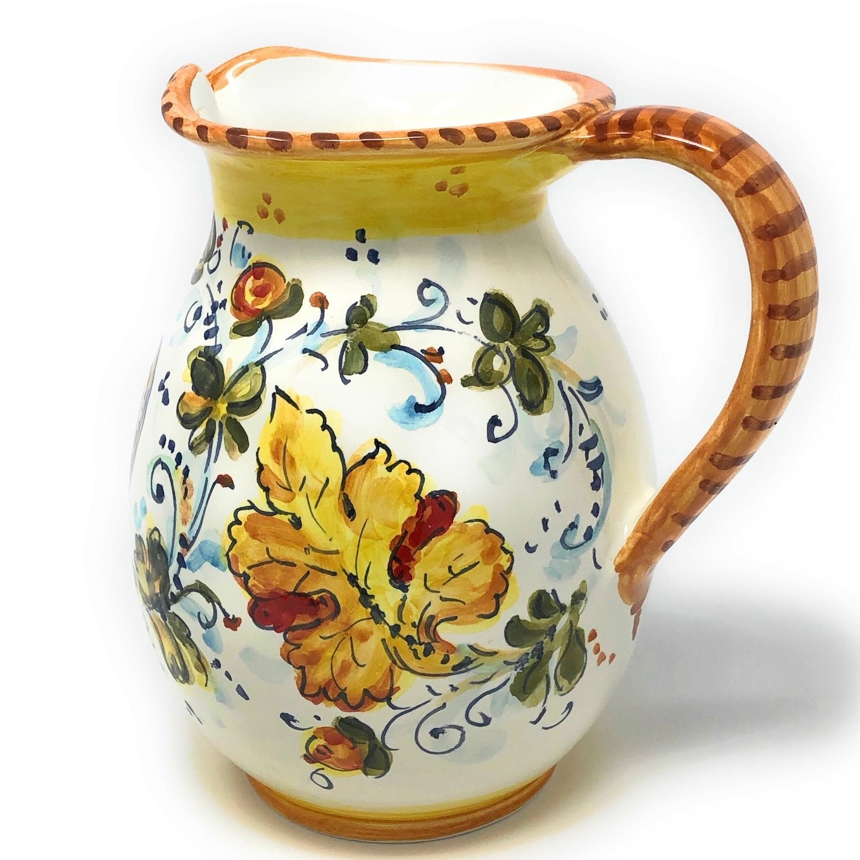Italian Ceramic Pottery Art Pottery Pitcher Vino Vine - Water Gal 0,264 ...