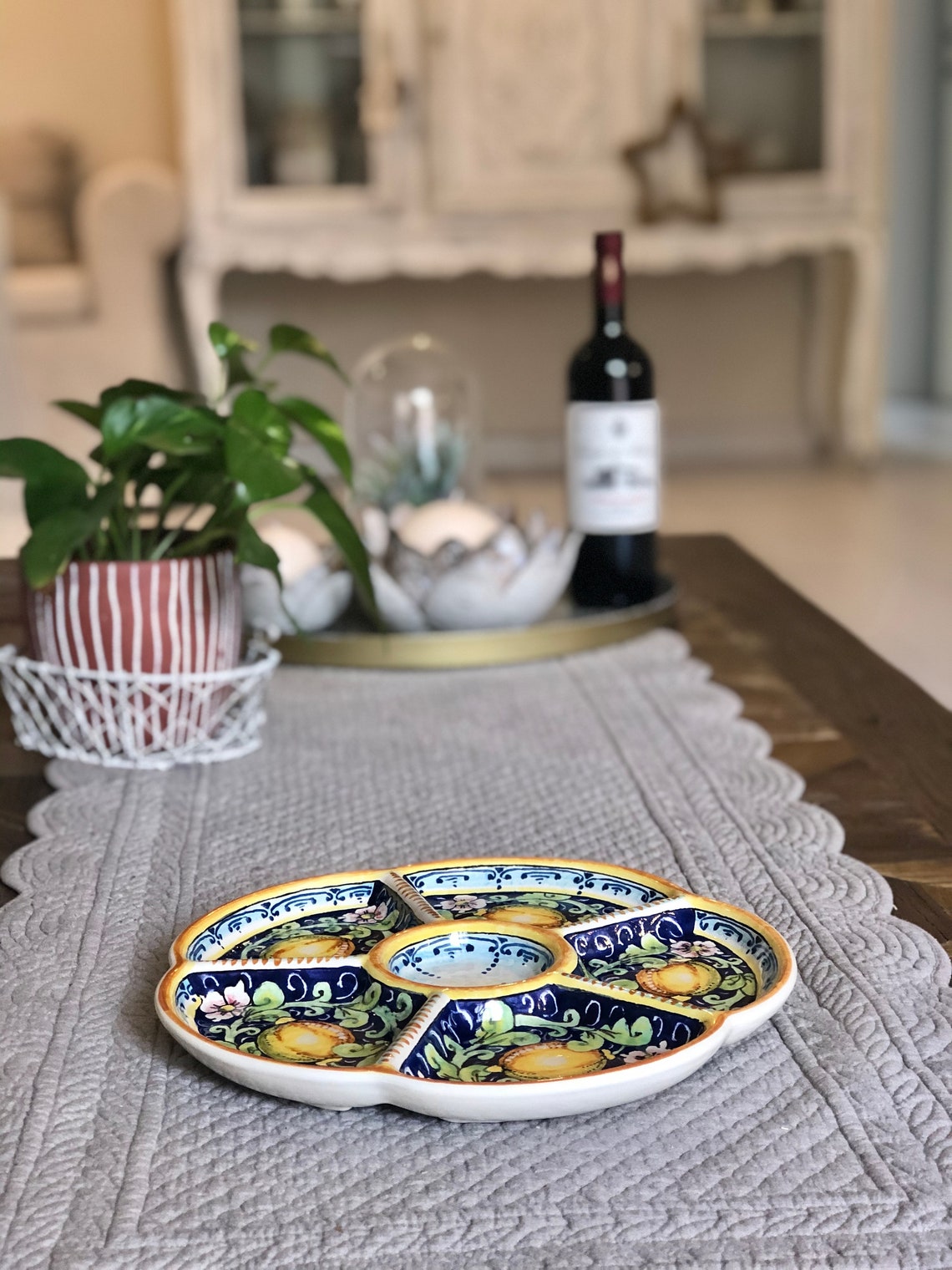 Italian Ceramic Serving Appetizer Tray Plate Pottery | Etsy