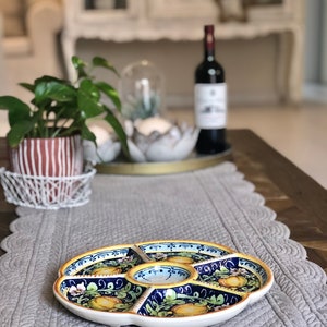 Italian Ceramic Serving Appetizer Tray Plate Pottery Decorative Lemons ...