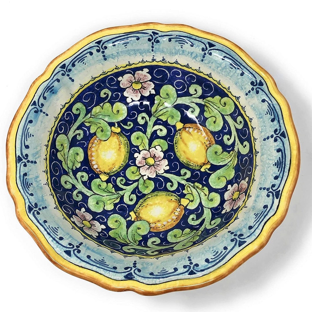 Italian Ceramic Art Pottery Serving Bowl for Pasta ,riso , Salad ...