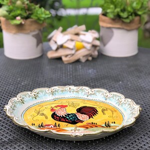 Italian Ceramic Serving Tray Art Pottery Hand Painted Decoration Gaul ...