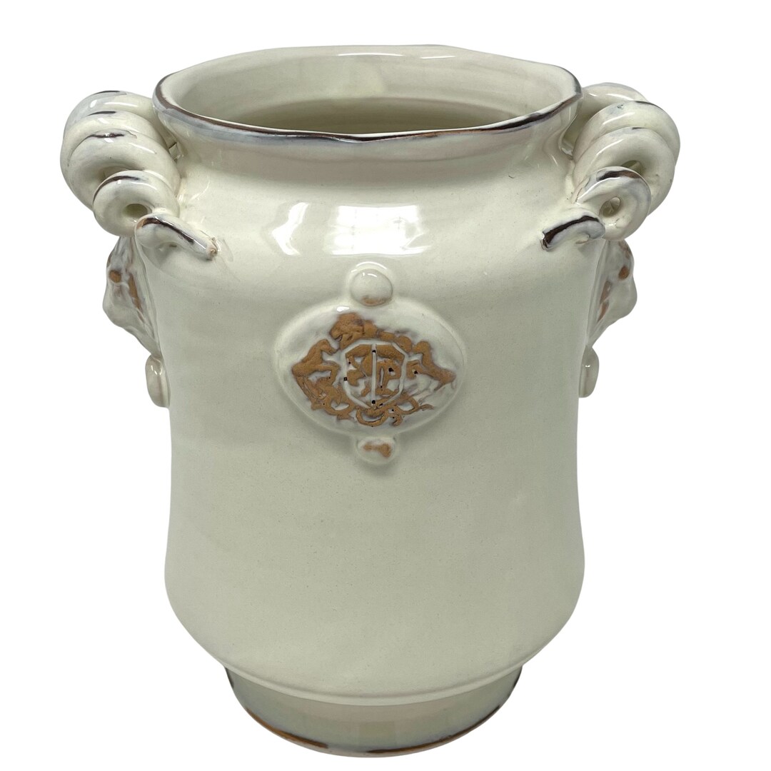 Italian Ceramic Utensil Holder Wine Bottle Hand Painted Made in ITALY ...