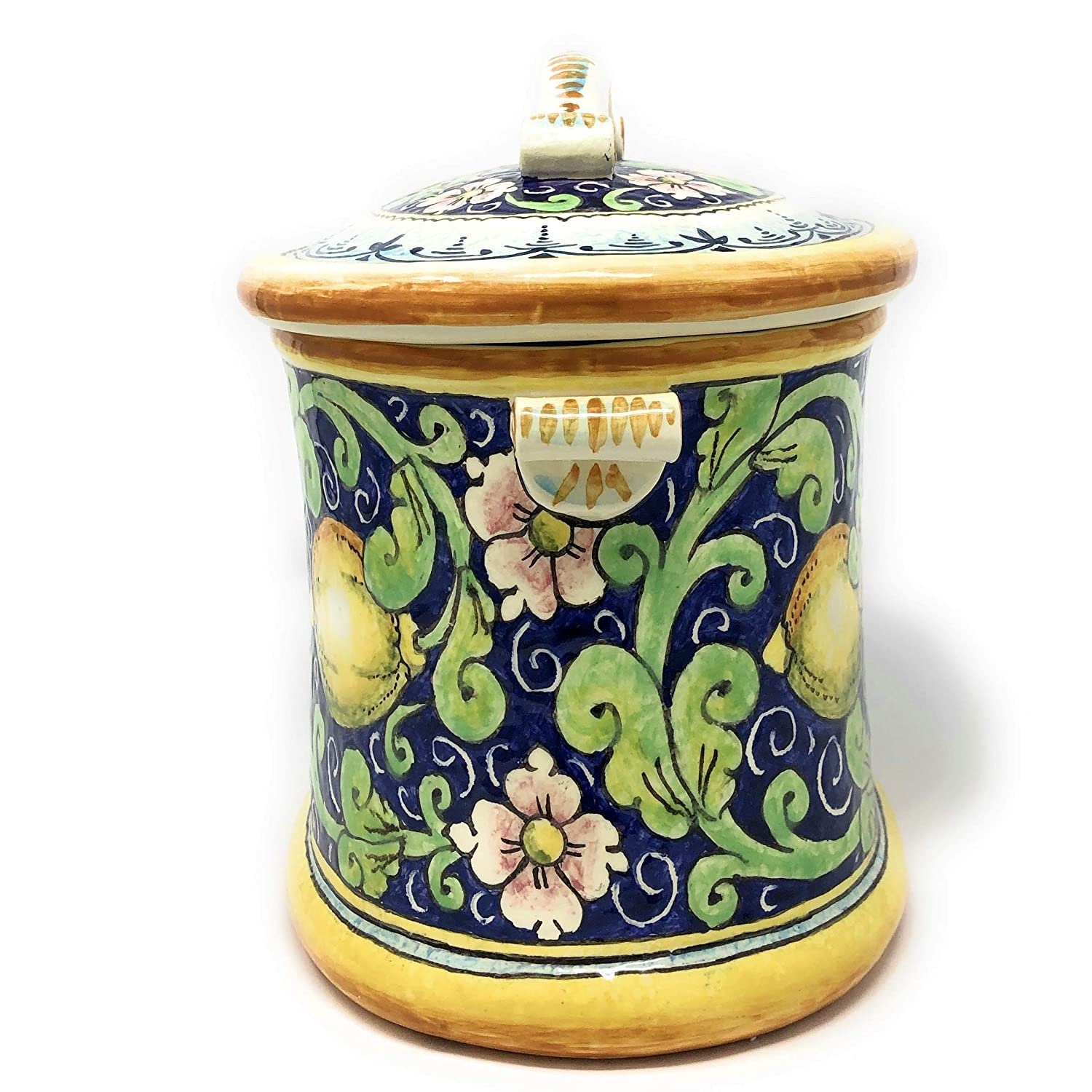 Italian Ceramic Big Cookies Jar Biscotti Hand Painted Pattern | Etsy