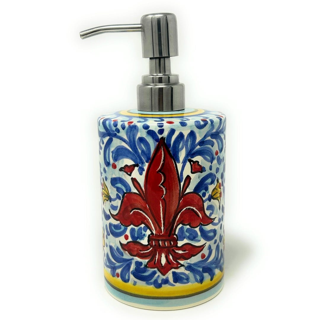Italian Ceramic Soap Dispenser With Rust Proof Stainless for Bathroom ...