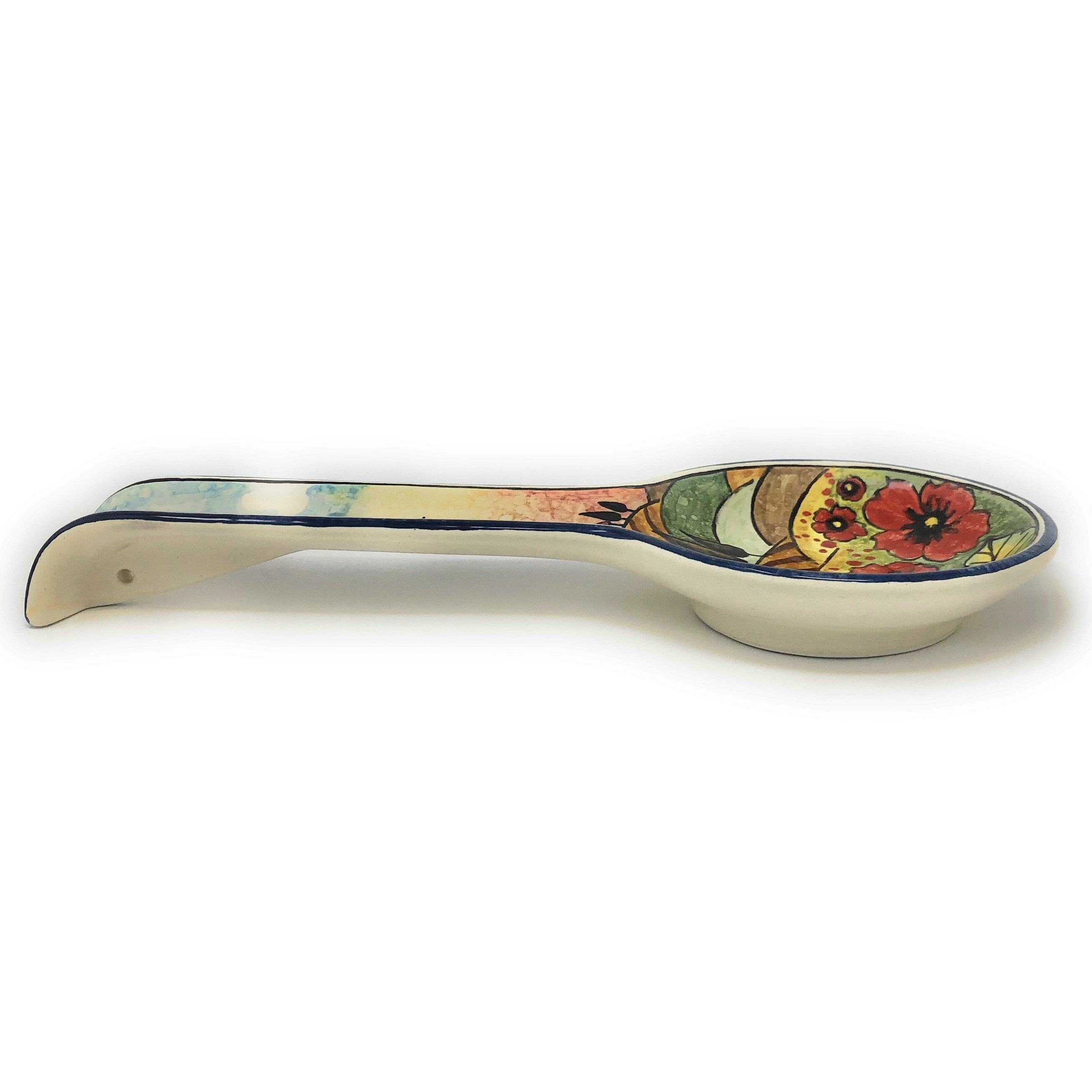 Italian Ceramic Art Spoon Rest Pottery Holder Hand Painted - Etsy UK