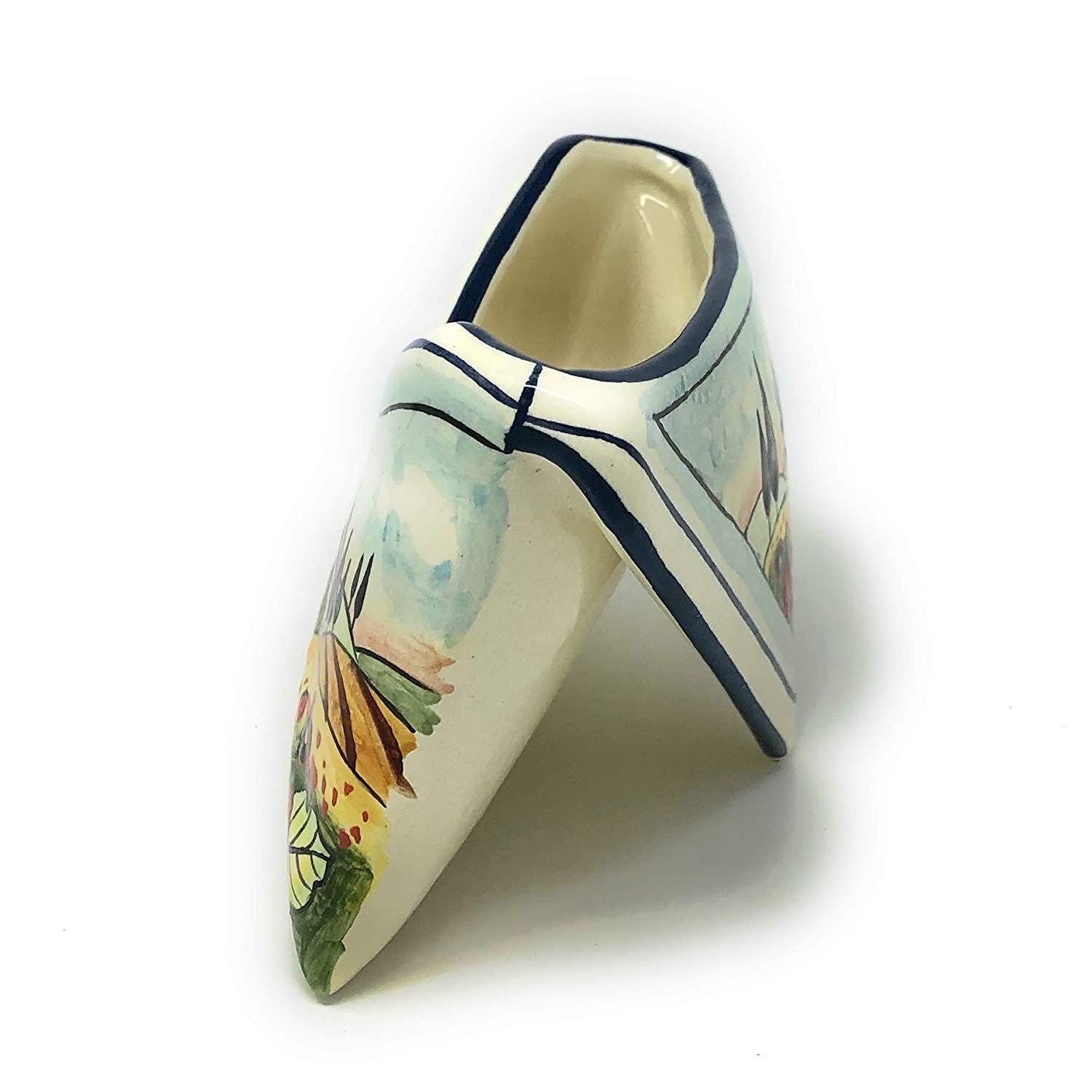 Italian Ceramic Art Pottery Holder Letters Brings Decorated Landscape ...