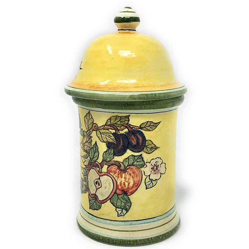 Italian Ceramic Coffee (caffè) Jar Holder Canister Pot Whit Lid Hand ...