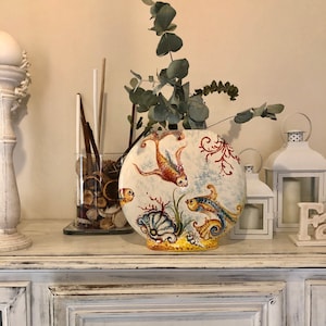 Italian Ceramic Art Pottery Vase Pot Pipkin Planter Flowerpot Hand ...