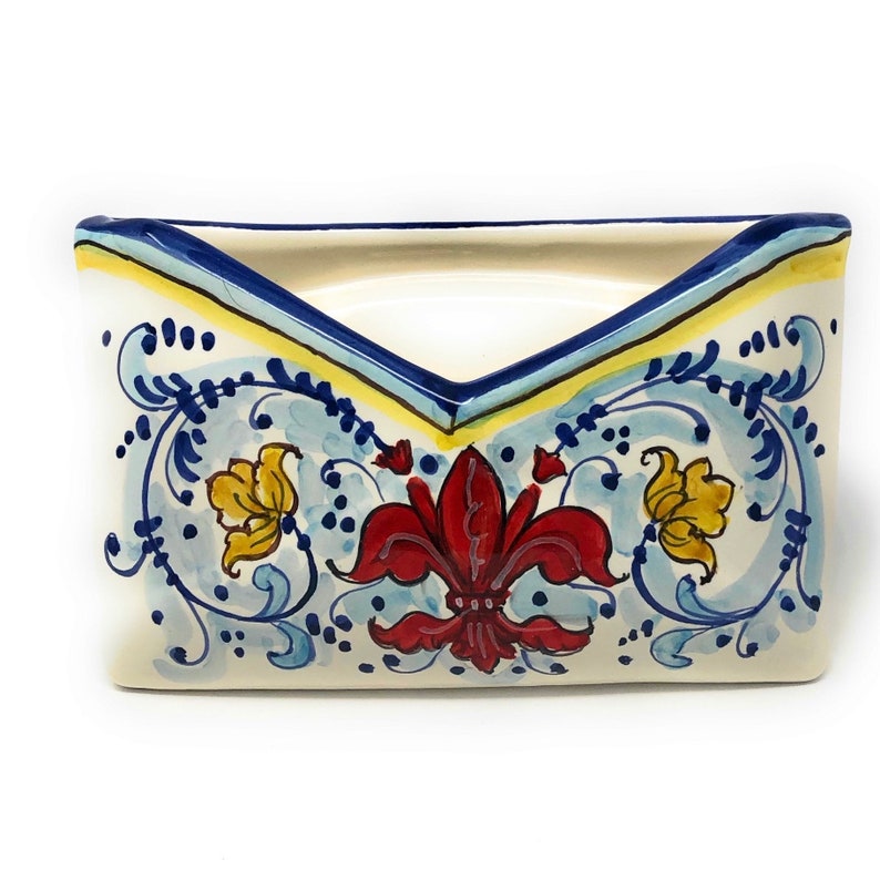 Italian Ceramic Art Pottery Holder Letters Brings Decorated - Etsy