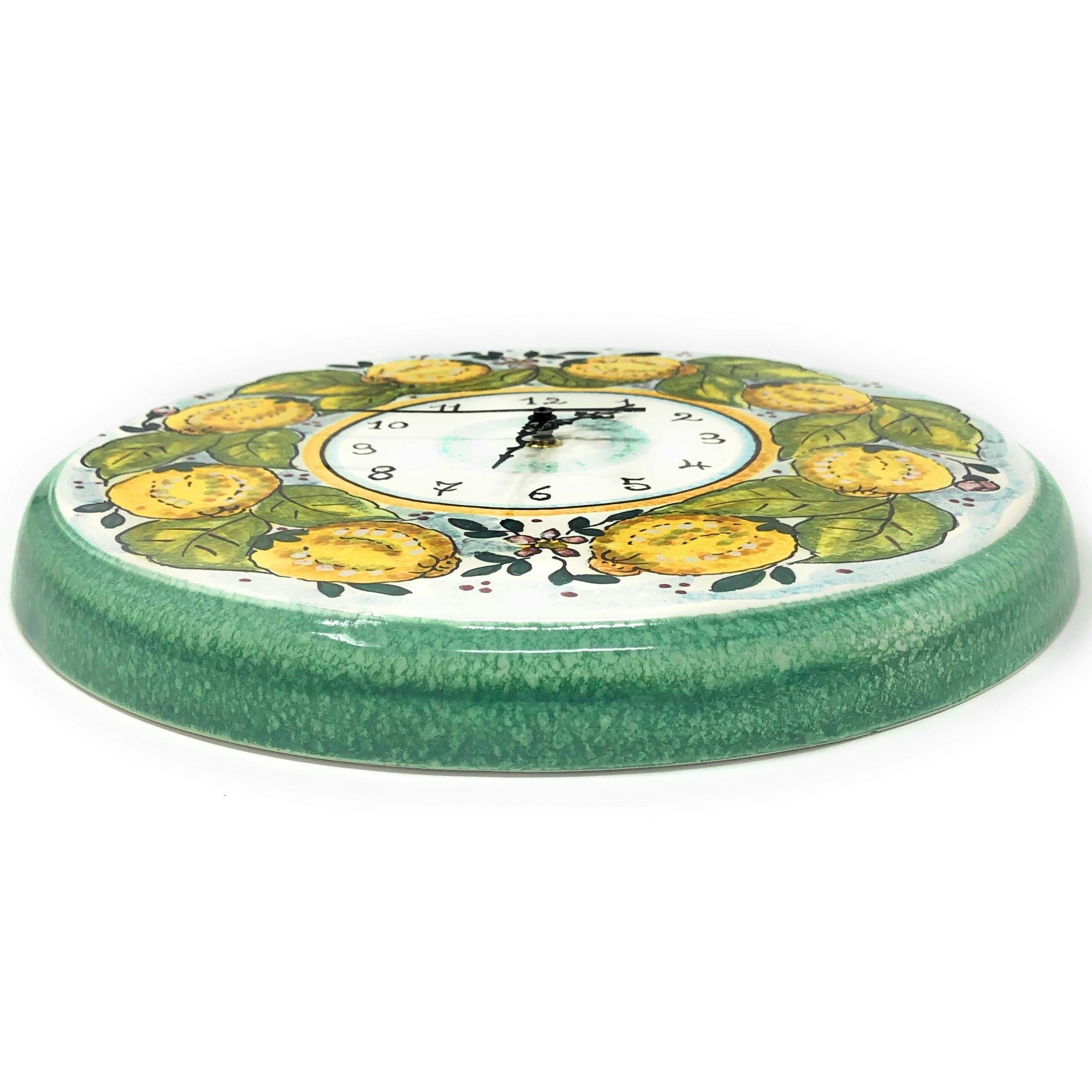 Italian Ceramic Wall Clock Decorated Lemons Hand Painted Made | Etsy