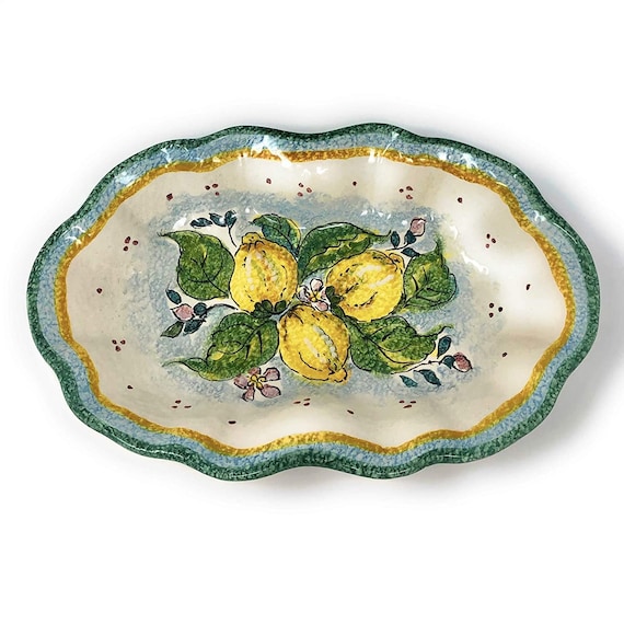 Italian Ceramic Serving Oval Bowl for Pasta Fruit Salad | Etsy