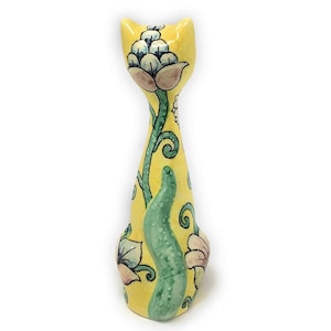 Italian Ceramic Cat Art Pottery Animals Figurine Hand Painted Made in ...