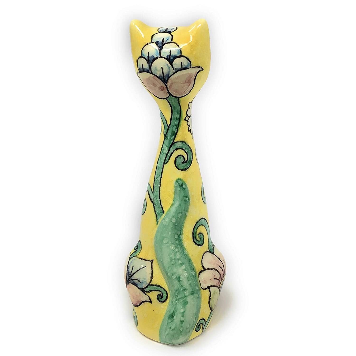 Italian Ceramic Cat Art Pottery Animals Figurine Hand Painted Made in ...