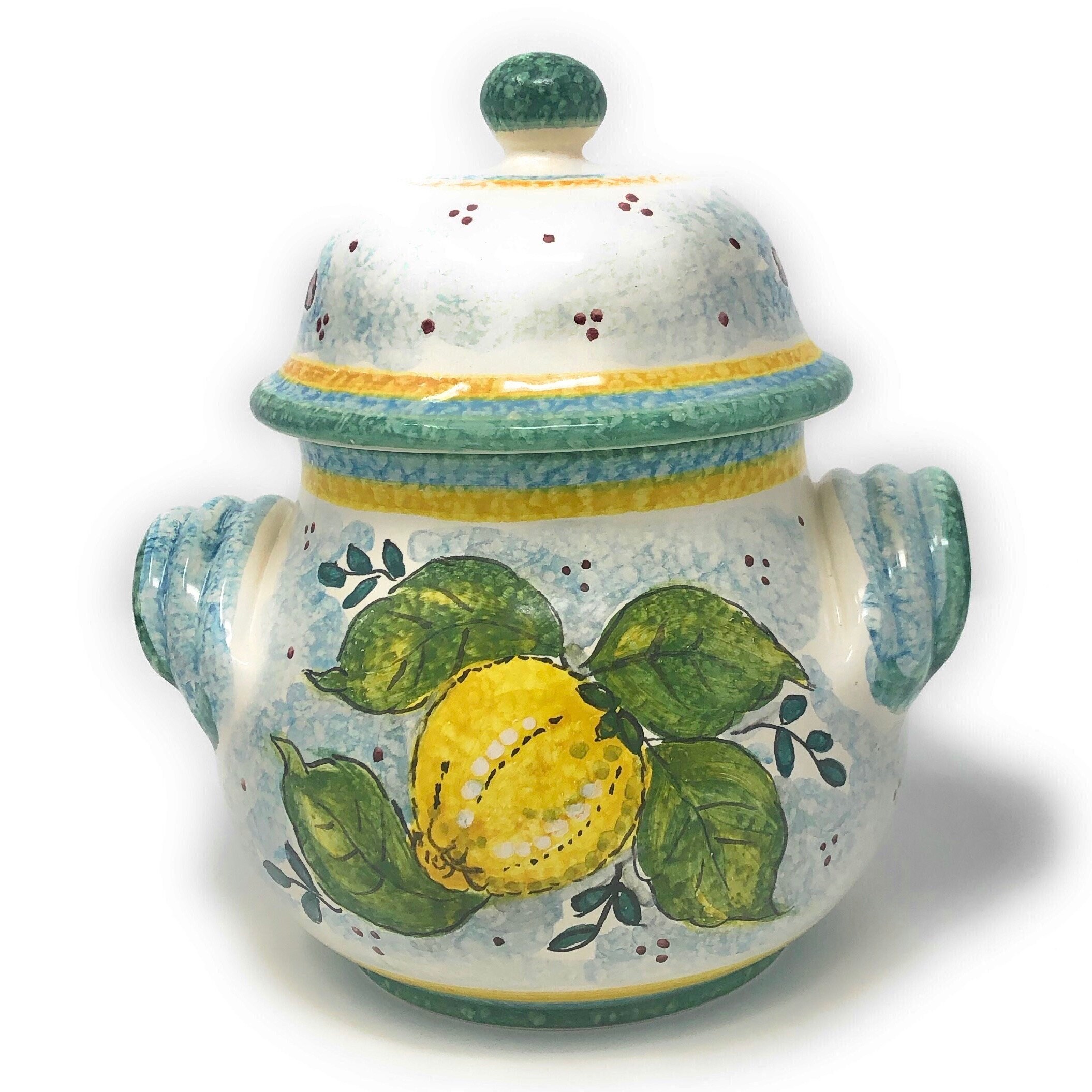 Italian Ceramic Cookies Jar Biscotti Hand Painted Made in ITALY Tuscan ...