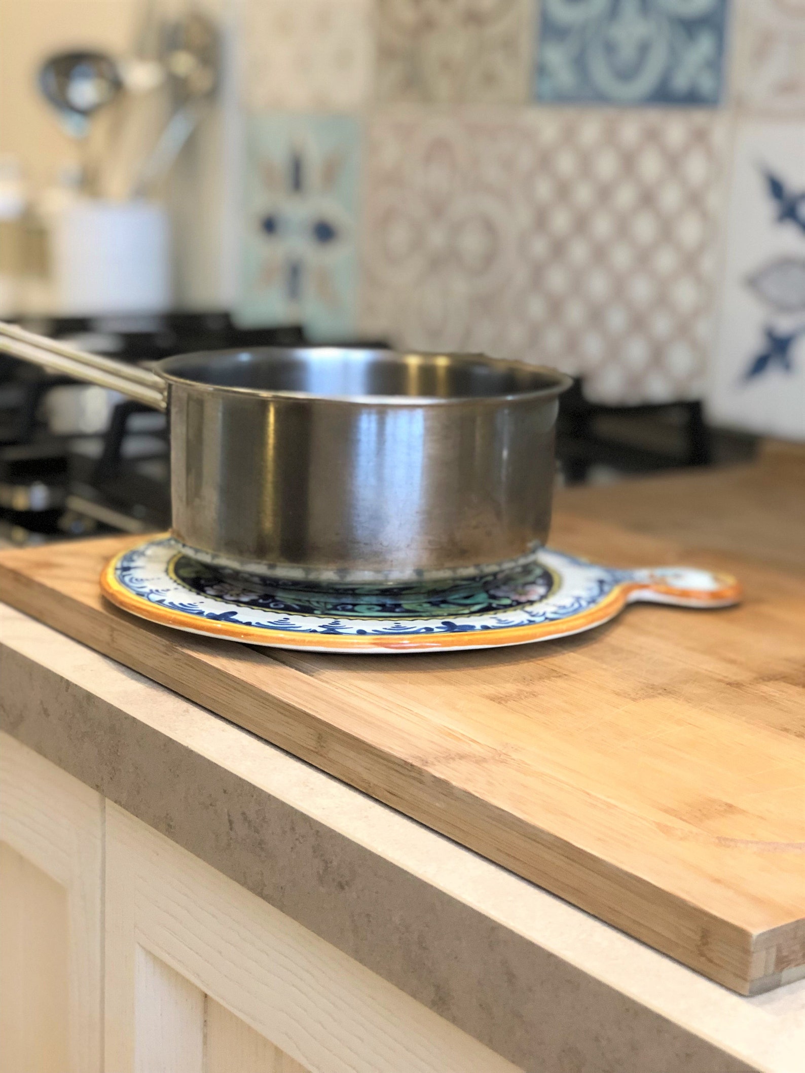 Italian Ceramic Art Utensil Kitchenware Tile Trivet Pottery | Etsy