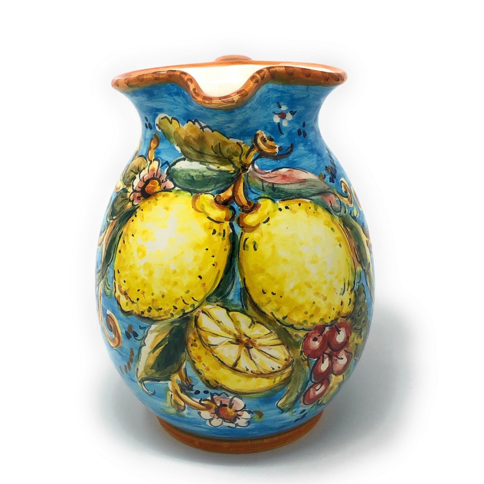Italian Ceramic Pottery Art Pottery Pitcher Vino Vine - Water Gal 0,264 ...