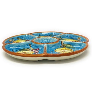 Italian Ceramic Serving Round Appetizer Round Tray Plate Pottery ...