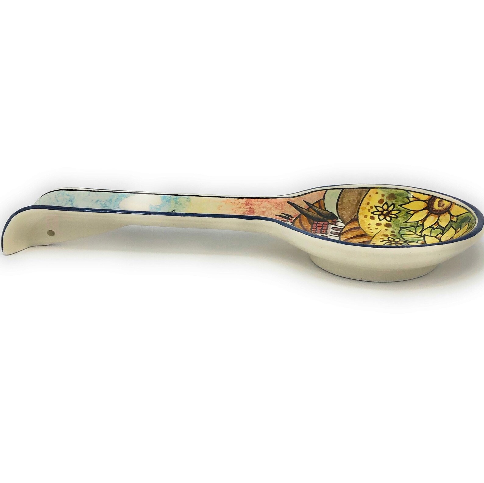 Italian Ceramic Art Spoon Rest Pottery Holder Hand Painted | Etsy