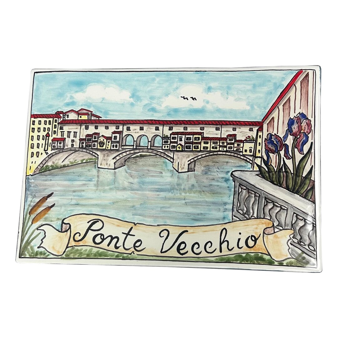 Italian Ceramic Art Rectangular Tile Pantile Pottery Pattern City ...
