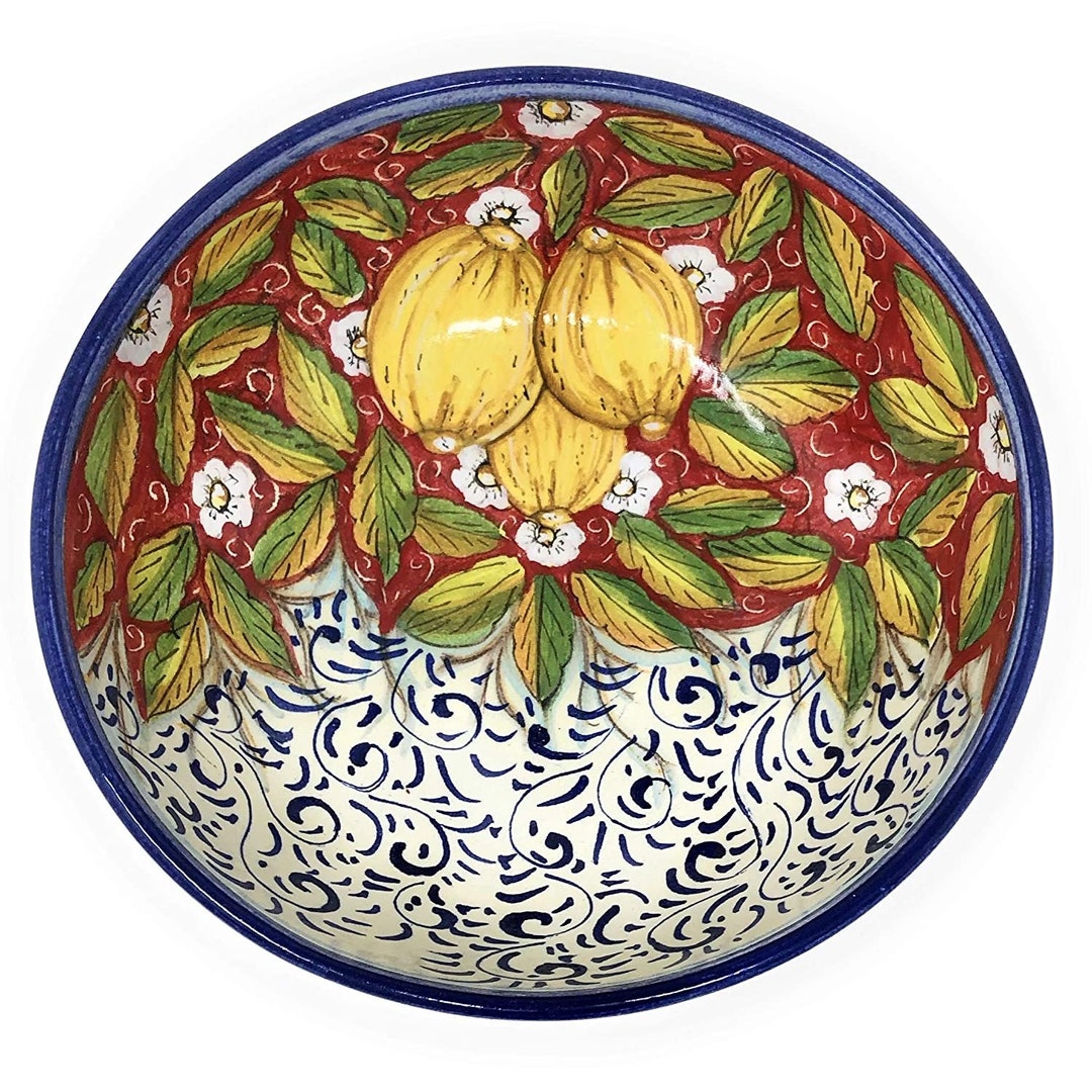 Italian Ceramic Serving Bowl for Pasta - Fruit- Salad - Rice Pattern ...