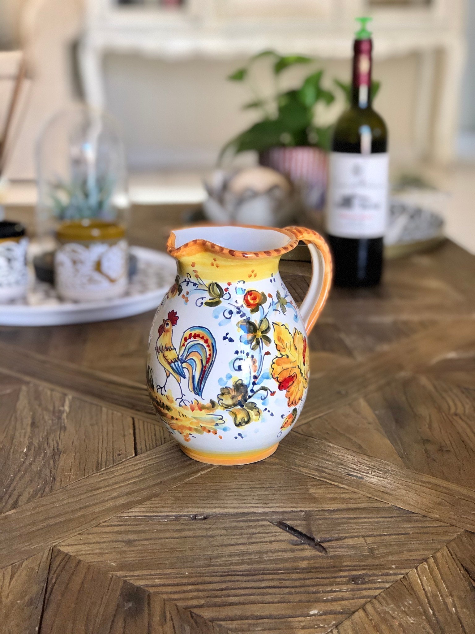 Italian Ceramic Pottery Art Pottery Pitcher Vino Vine - Water Gal 0,264 ...