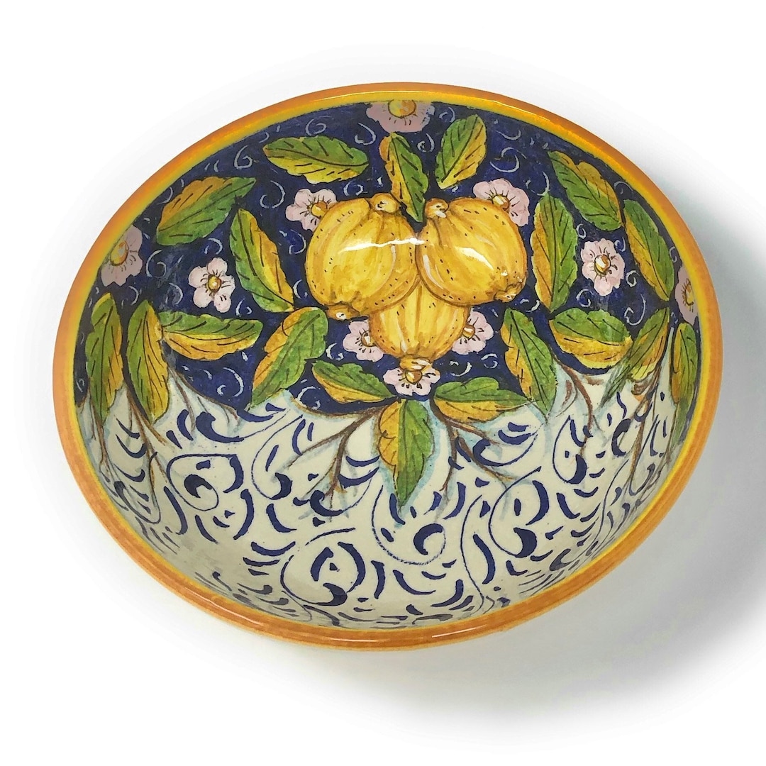 Italian Ceramic Small Bowl Decorated Three Lemons Art Pottery Made in ...