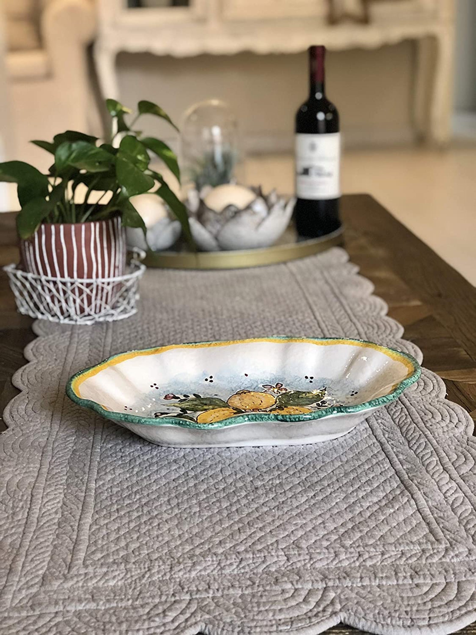 Italian Ceramic Serving Oval Bowl for Pasta Fruit Salad | Etsy