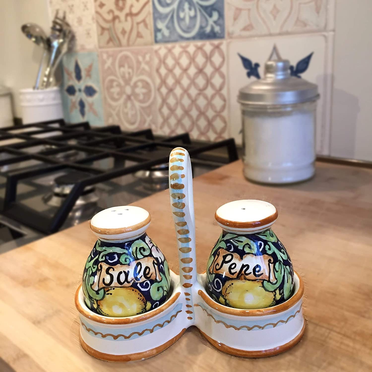 Italian Ceramic Pottery Set Salt and Pepper Shakers Pots Art Pottery ...