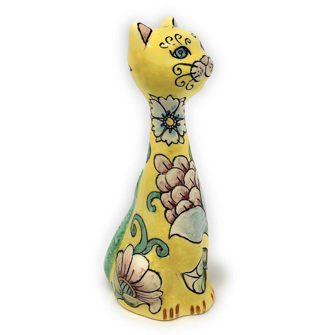 Italian Ceramic Cat Art Pottery Animals Figurine Hand Painted Made in ...