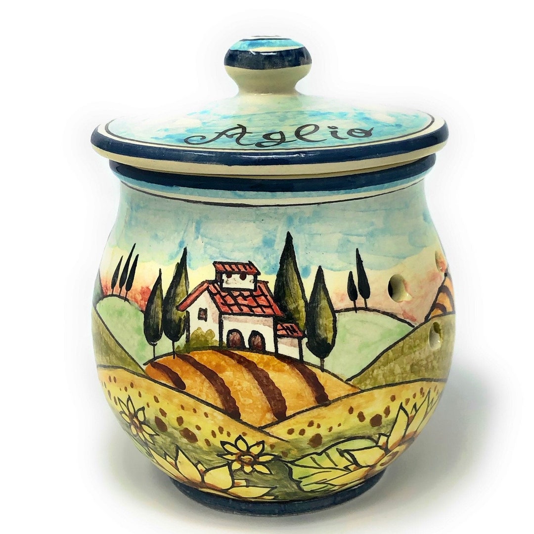 Italian Ceramic Brings Garlic Jar Holder or Chilli Pepper Peperoncino ...