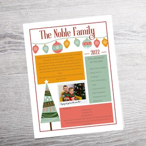 Christmas Newsletter Template for Canva Holiday Family - Etsy