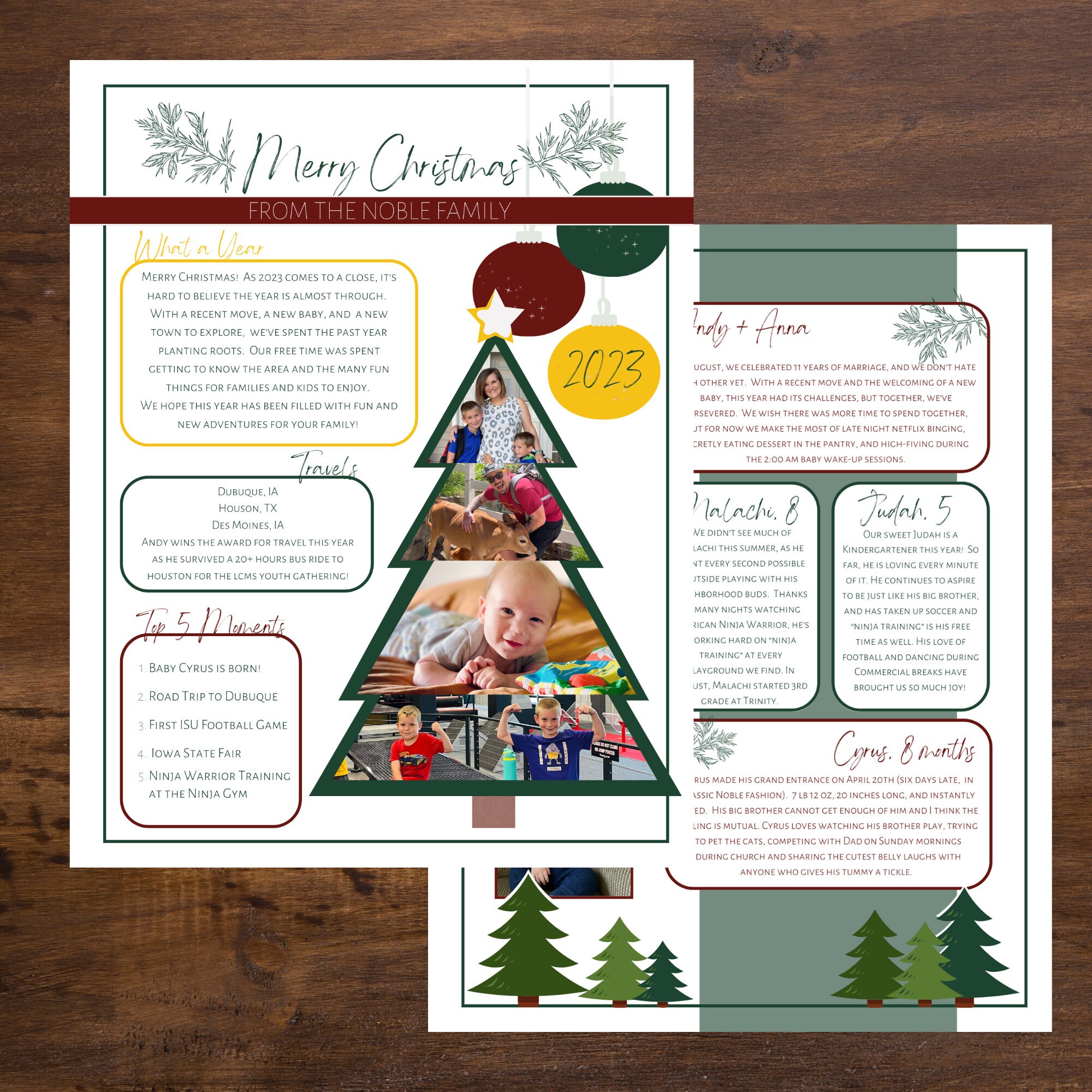 Christmas Newsletter Template for Canva Holiday Family Newsletter Year ...