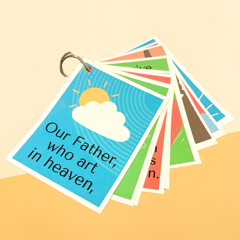 The Lord's Prayer Printable Flash Cards Craft Activity Digital Download ...