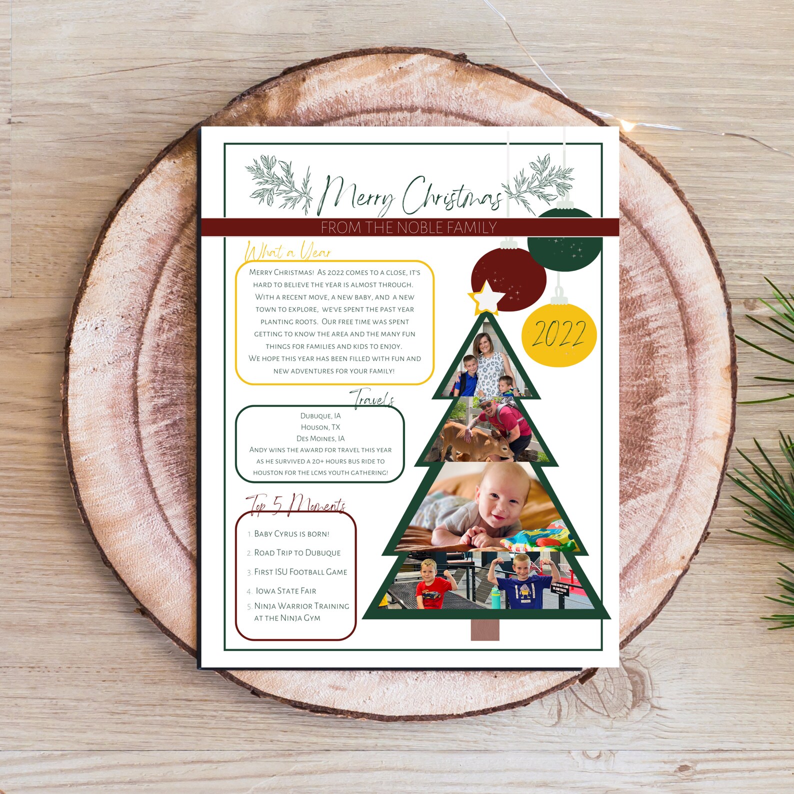 Christmas Newsletter Template for Canva Holiday Family - Etsy